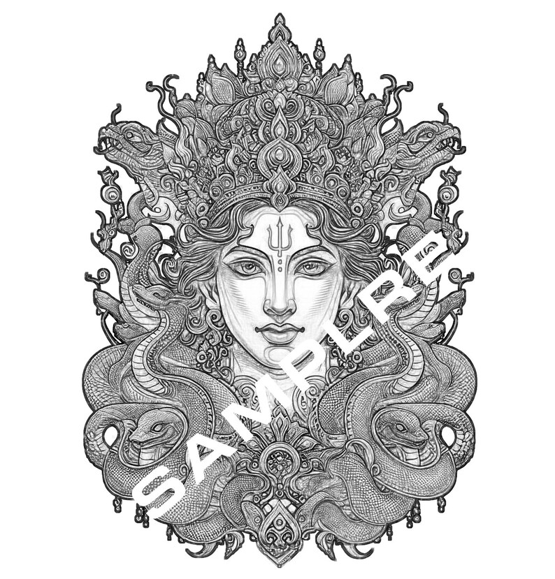VIS1: Lord Vishnu Design-high-quality-digital File Print on Demand and ...