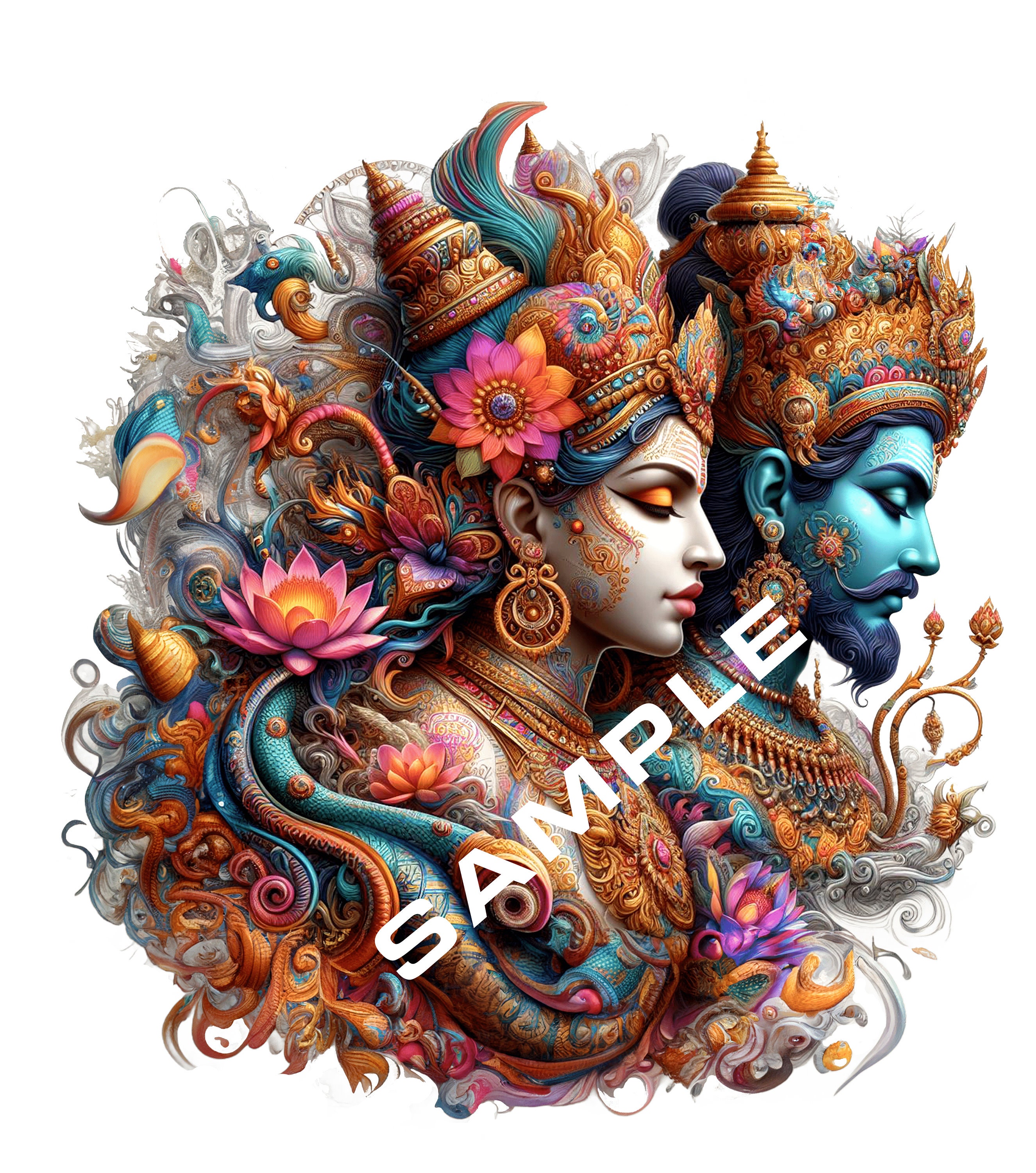 HAL1: Lord Shiva and Parvati Design-high-quality-digital File Print on ...