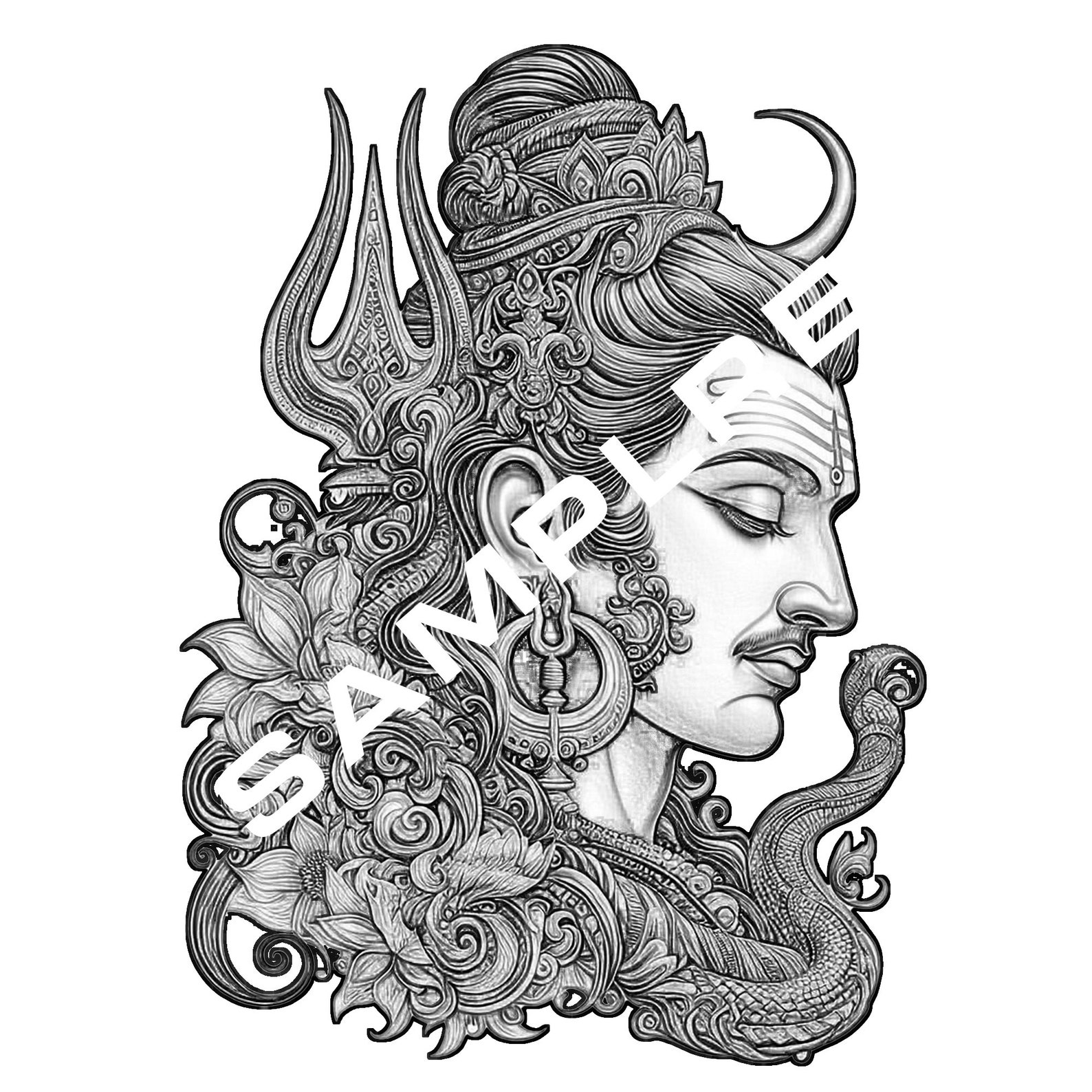SHI20: Lord Shiva Design-high-quality-digital File Print on Demand and ...