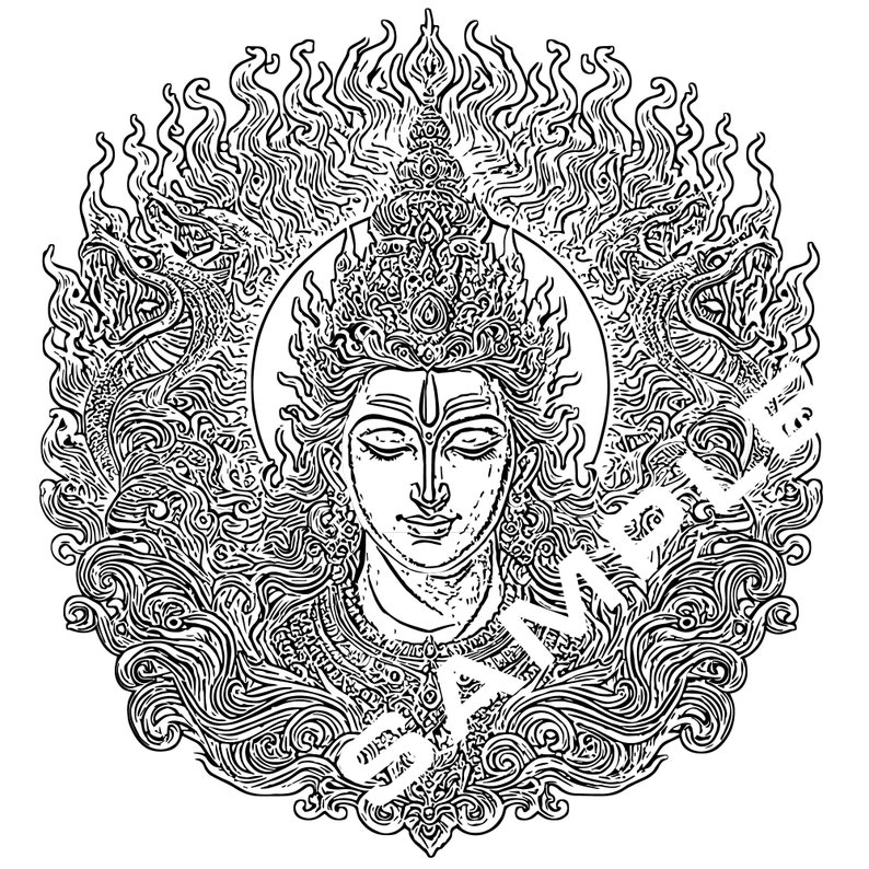 VIS25: Lord Vishnu Design-high-quality-digital File Print on Demand and ...