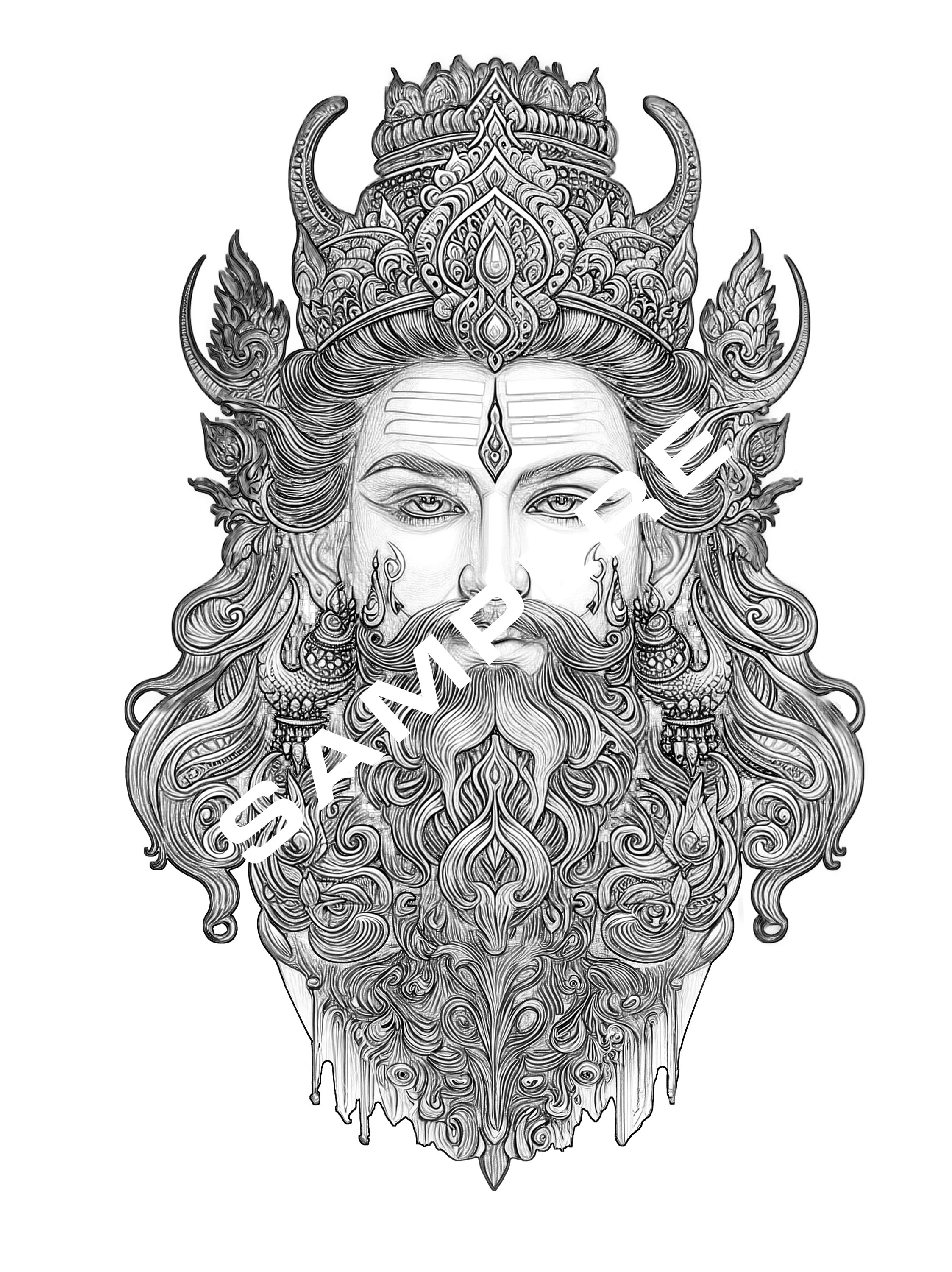 SHI21: Lord Shiva Design-high-quality-digital File Print on Demand and ...