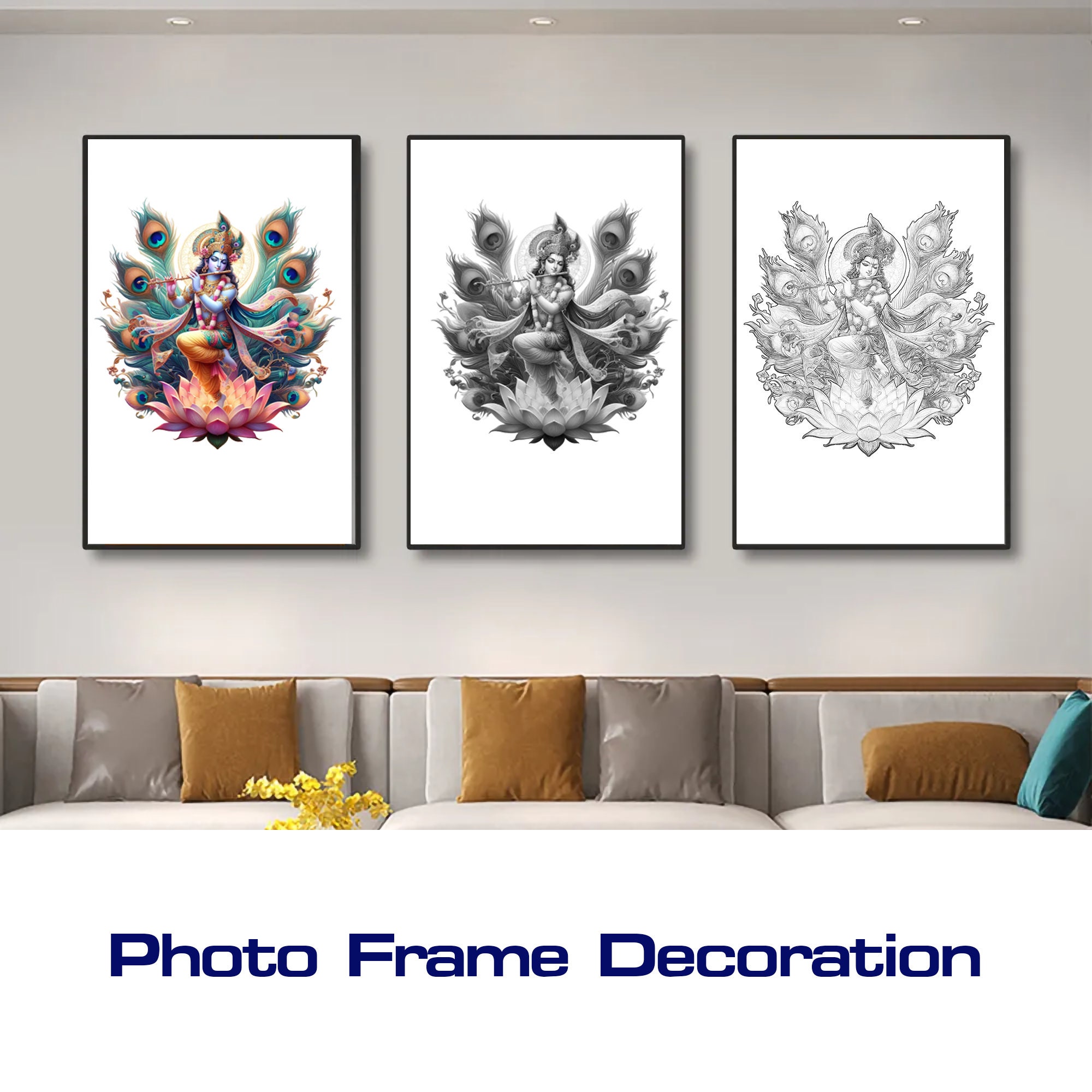 KRI1: Lord Krishna Design-high-quality-digital File Print on Demand and ...
