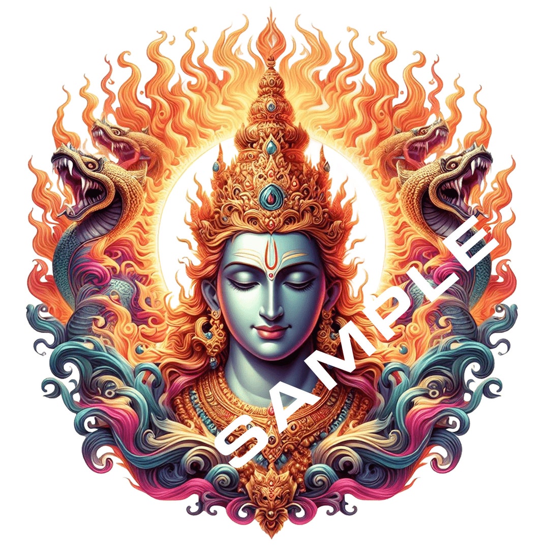 VIS25: Lord Vishnu Design-high-quality-digital File Print on Demand and ...
