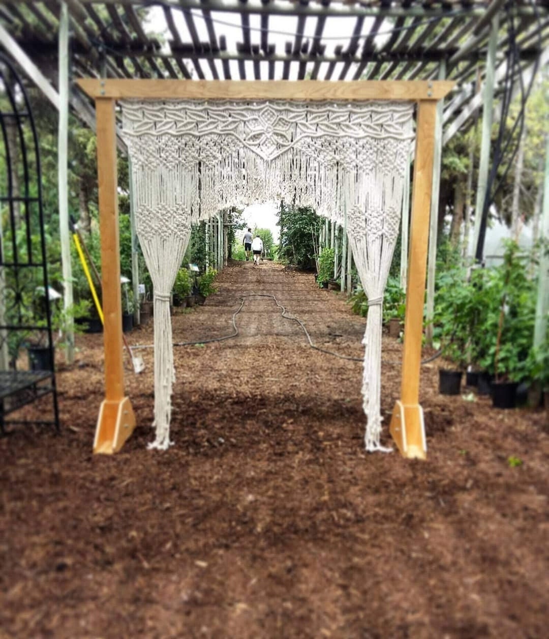 Modern Macrame Art Wedding Backdrop, Arch Arbor, Macrame Wall Hanging ...