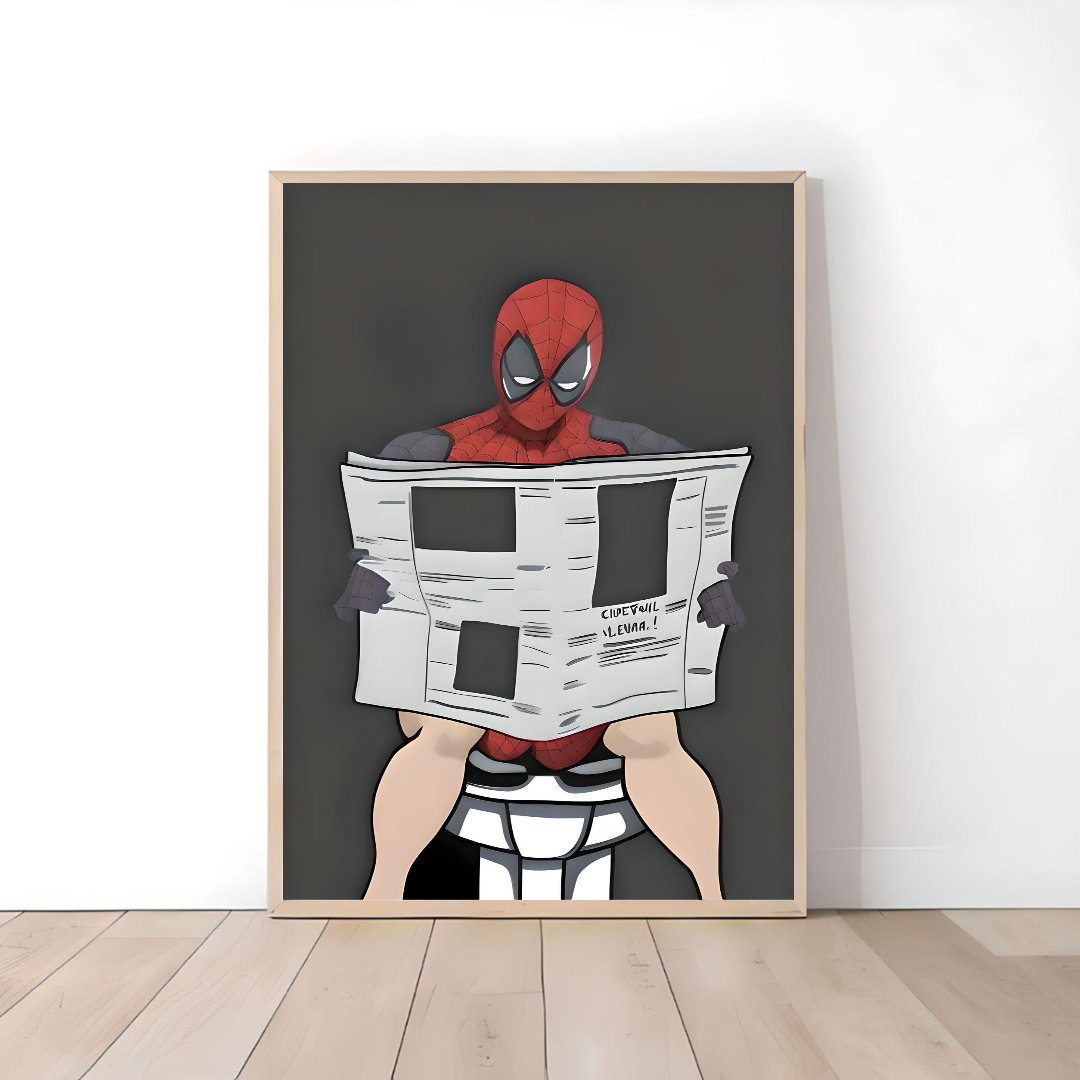 Spiderman on the Toilet Poster | Marvel Comics Humorous Superhero ...