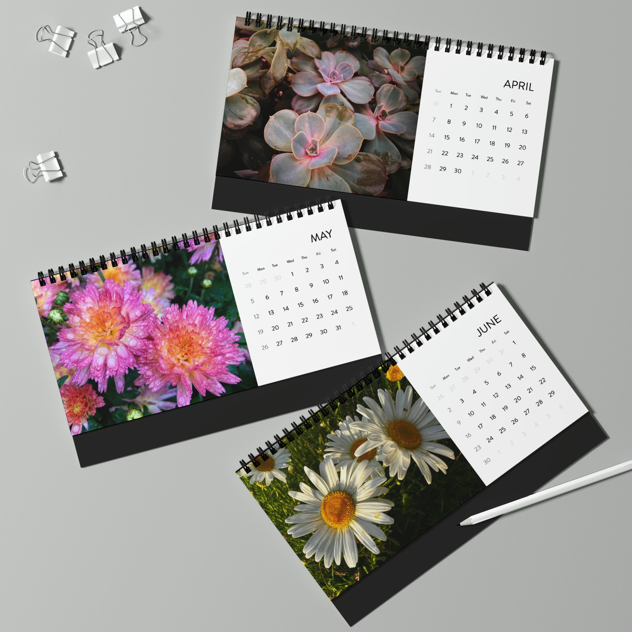 Desktop Calendar (2024 Grid) - Etsy