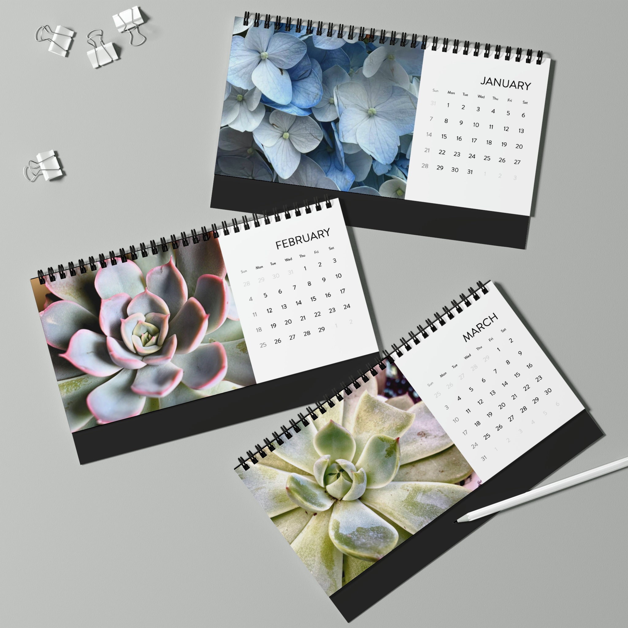 Desktop Calendar (2024 Grid) - Etsy