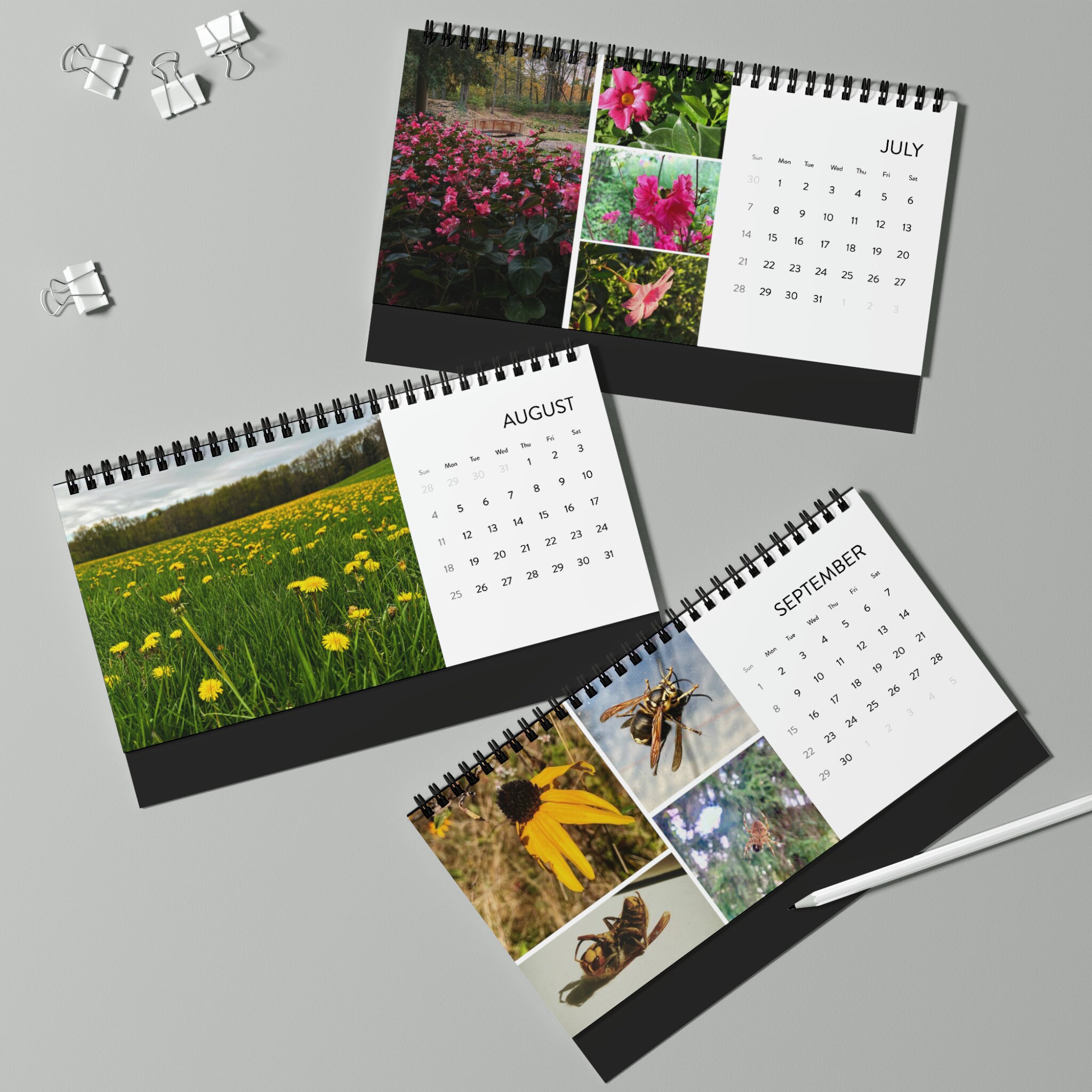 Desktop Calendar (2024 Grid) - Etsy