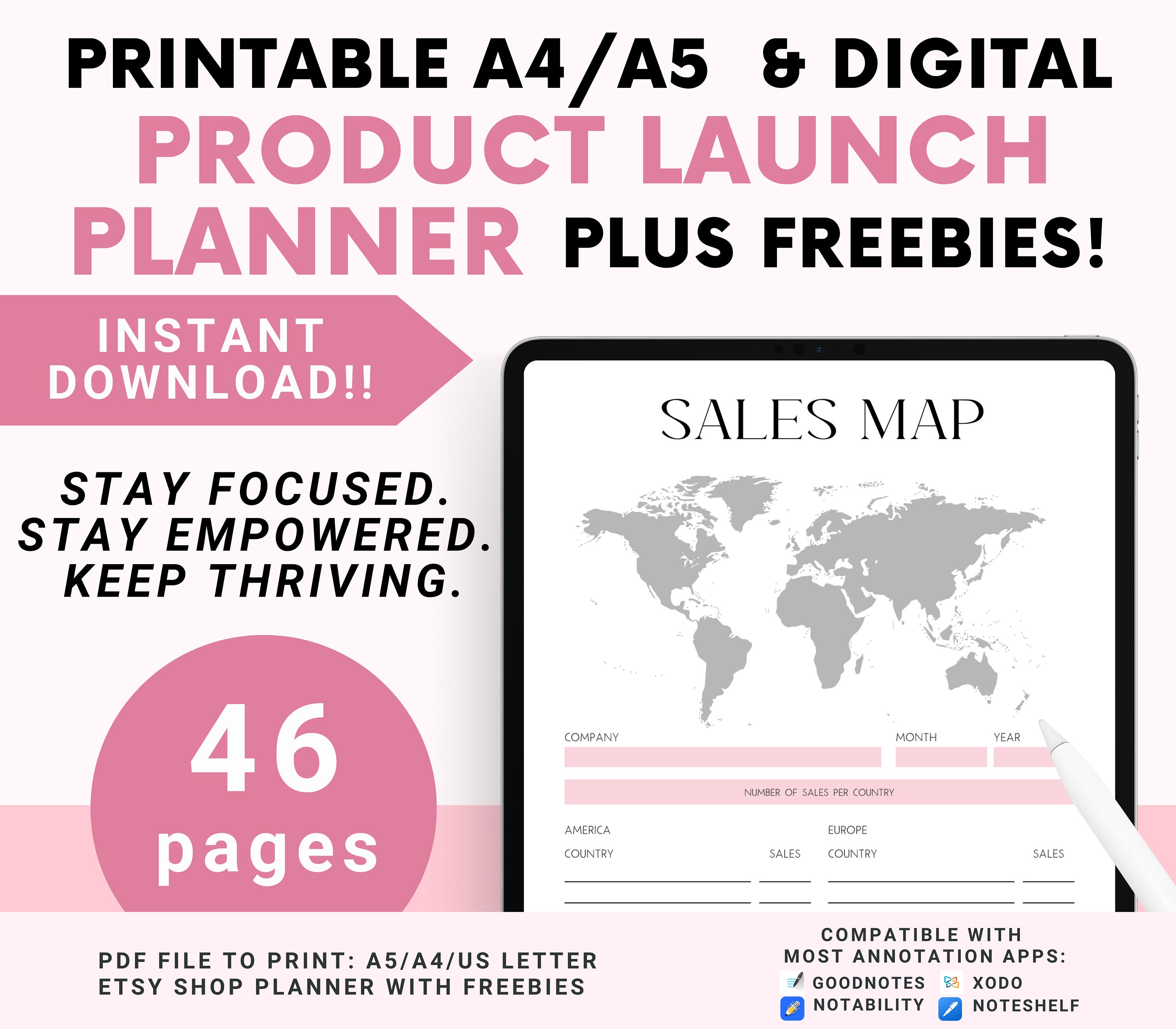 Product Launch Planner Printable and Digital Planner Pricing Worksheet ...
