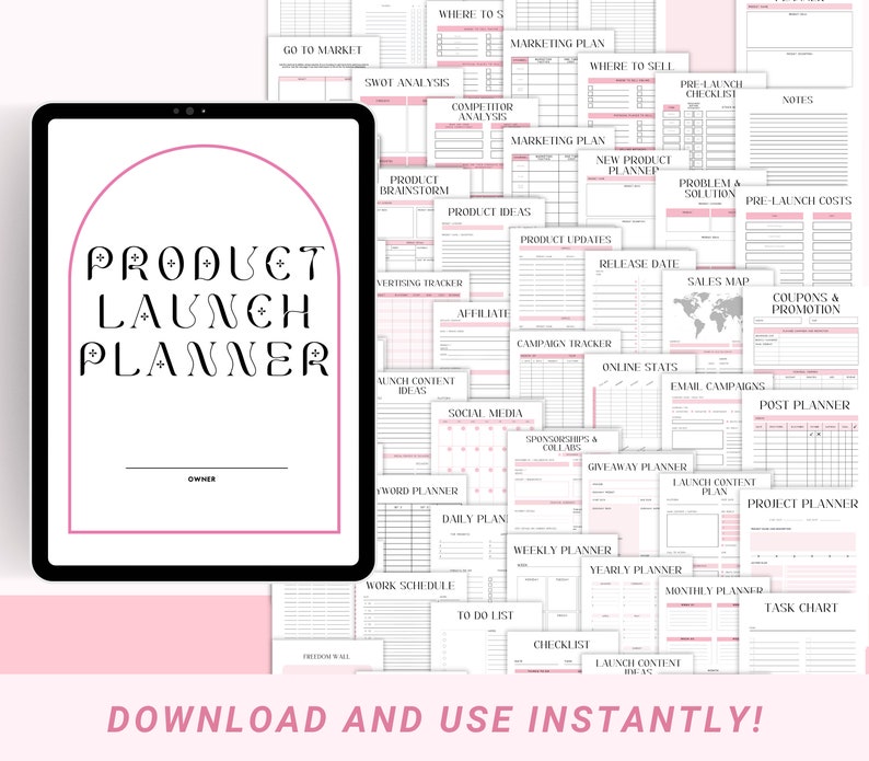 Product Launch Planner Printable and Digital Planner Pricing Worksheet ...
