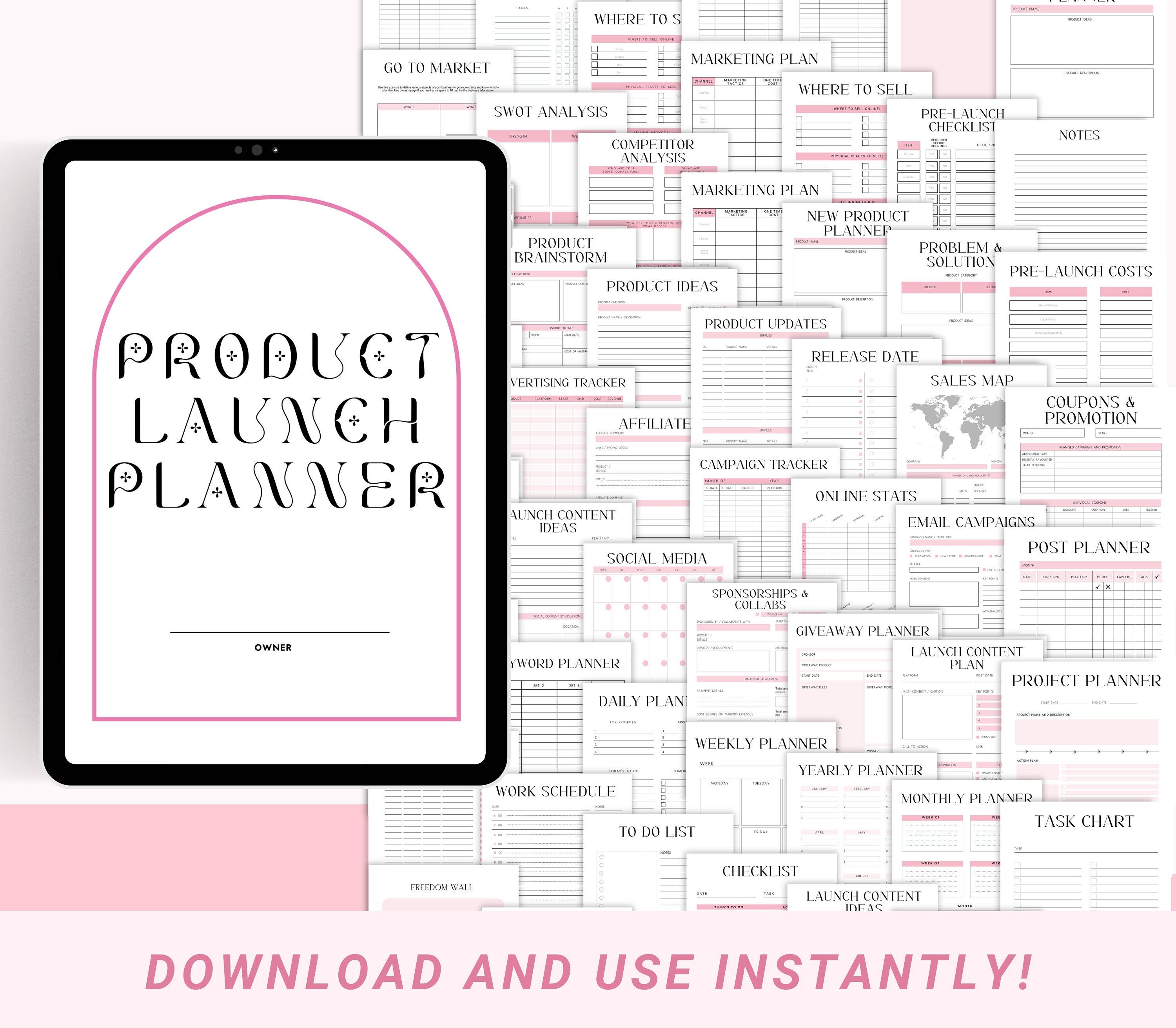 Product Launch Planner Printable and Digital Planner Pricing Worksheet ...