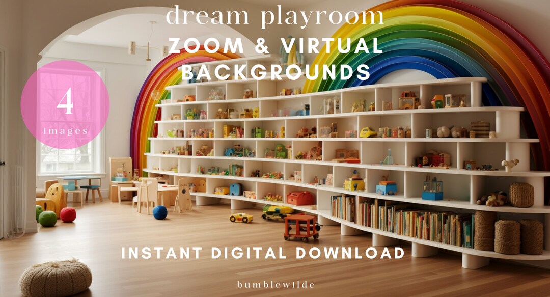Zoom Backgrounds Virtual Backgrounds Dream Rainbow Playroom - Etsy