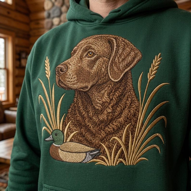Chocolate Lab Embroidery Design, Labrador Retriever Hunting Dog ...