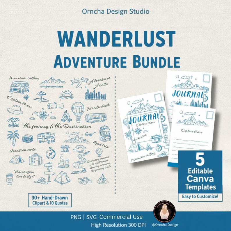 Adventure Clipart PNG SVG, Hand Drawn Travel Elements, Camping Doodles ...