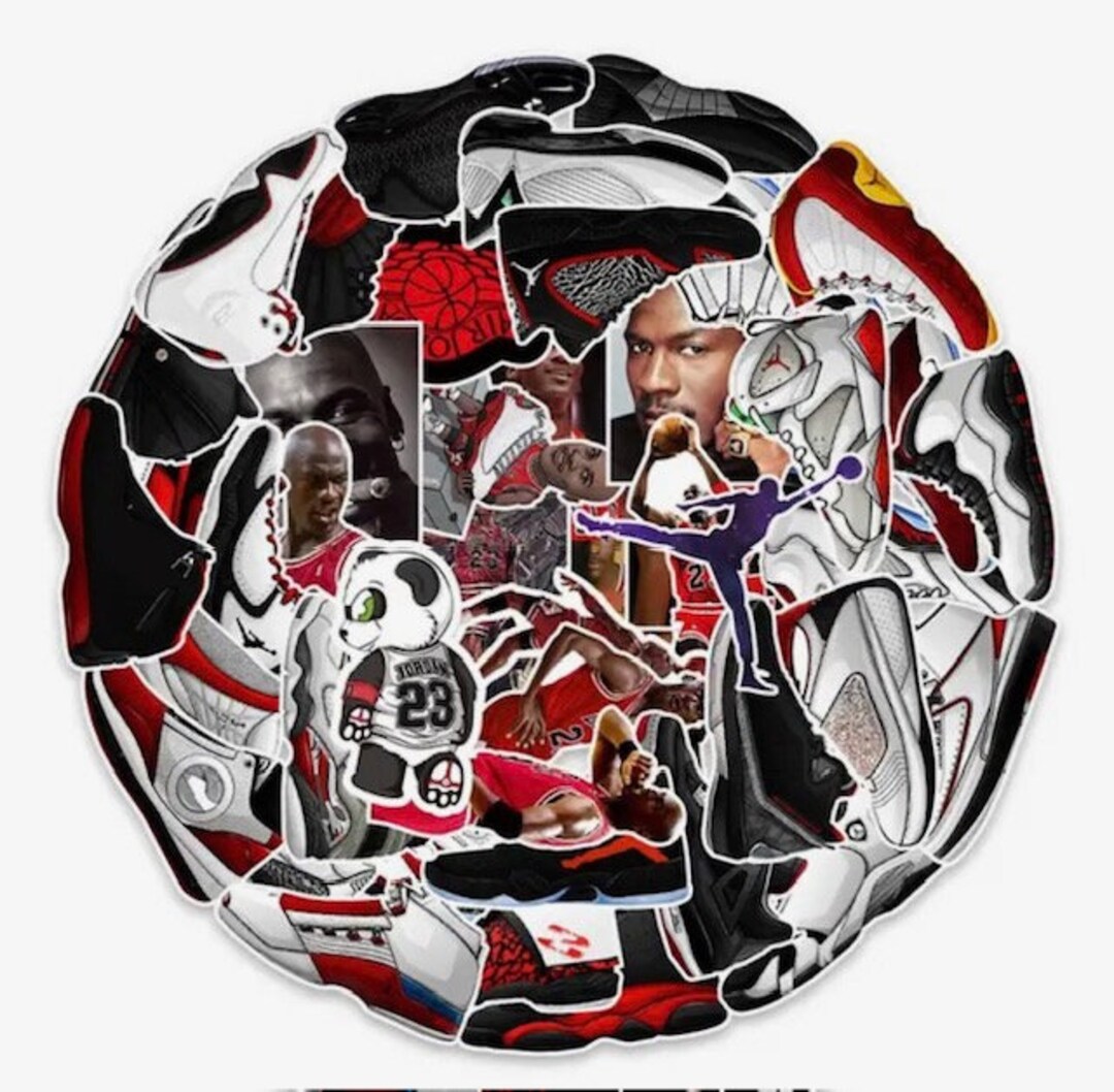 Jordan 50 Pack Decal Stickers Custom Made Non Repeating Designs Glossy ...