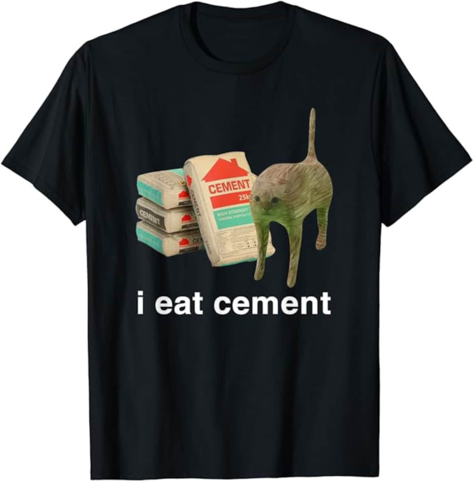 I Eat Cement Cursed Cat Funny Meme Cat Lover Shirt - Etsy