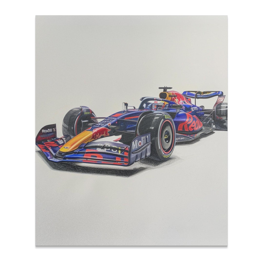 Red Bull Formula 1 Car Racing Wall Art, Red Bull F1 Team Poster, Race ...