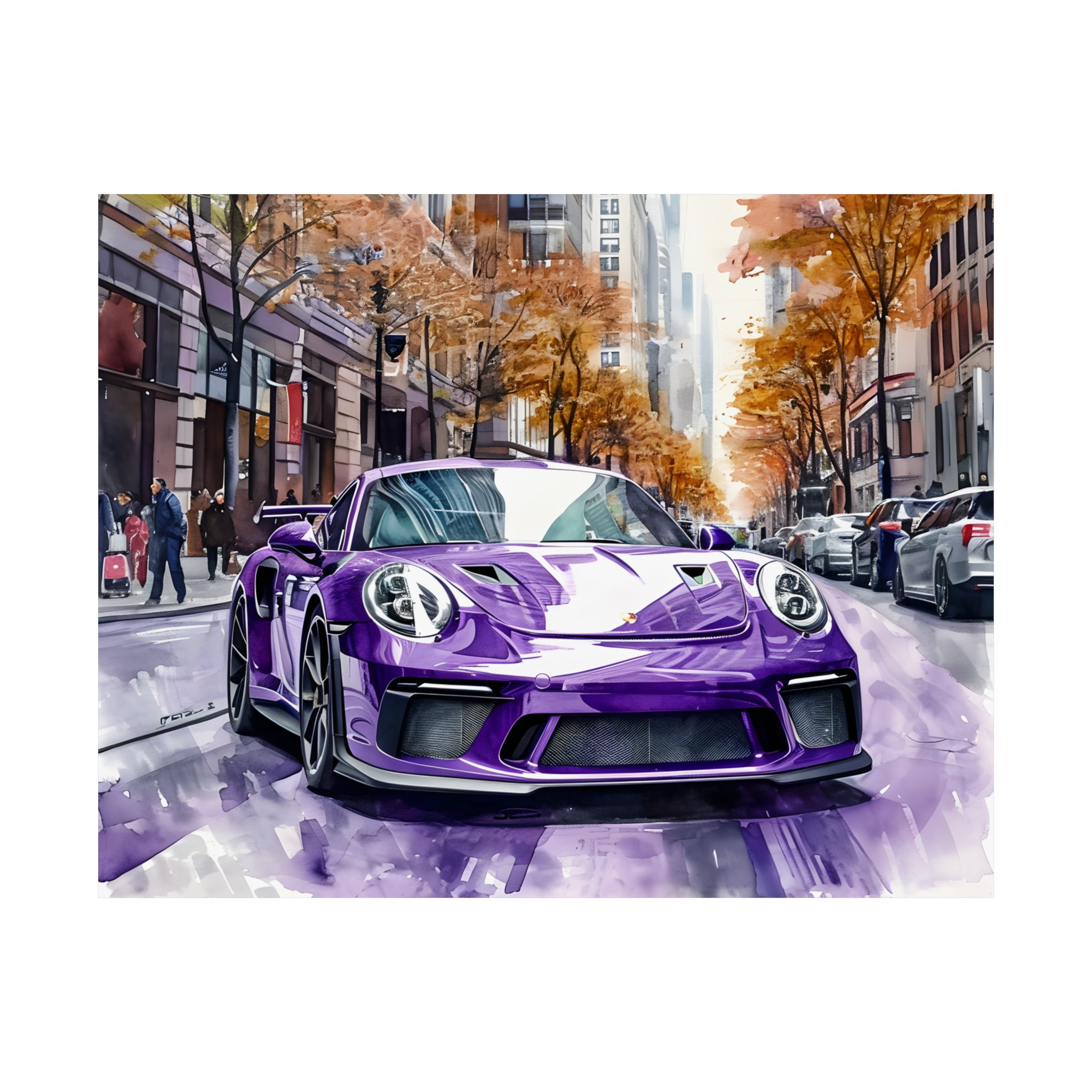Porsche 911 GT3 RS Watercolor, Hand Drawn, Wall Art, Home Decor - Etsy