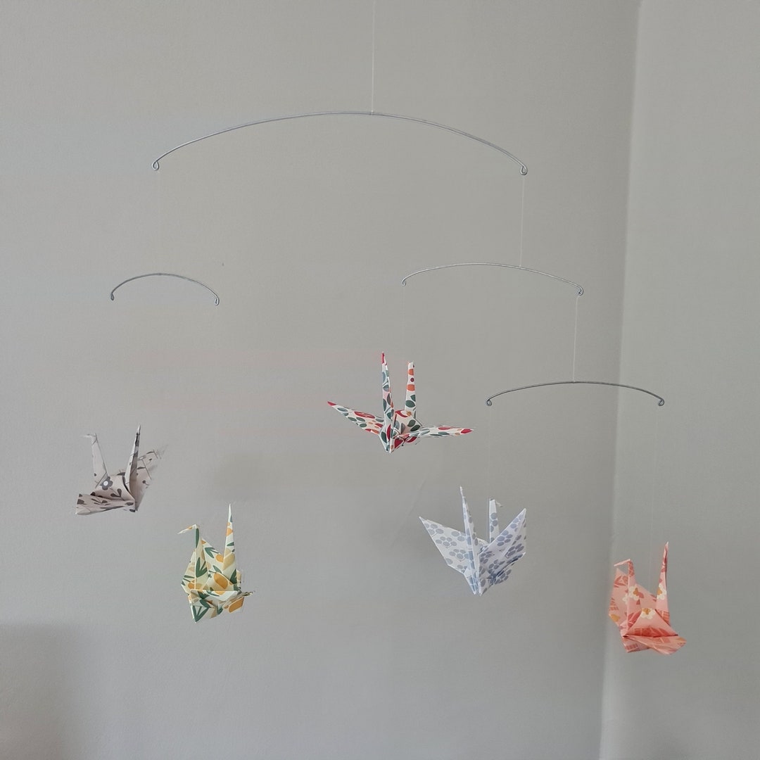 5 Crane Kinetic Hanging Mobile Scandinavian Bloom - Etsy