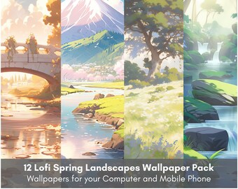 12 Anime Lofi Landscapes Wallpaper Pack Cute Wallpapers, Desktop ...