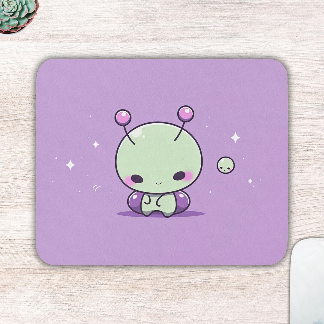 Cute Alien Desk Pad | Cute Galaxy Mouse Pad, Cosmic Space Office Decor ...