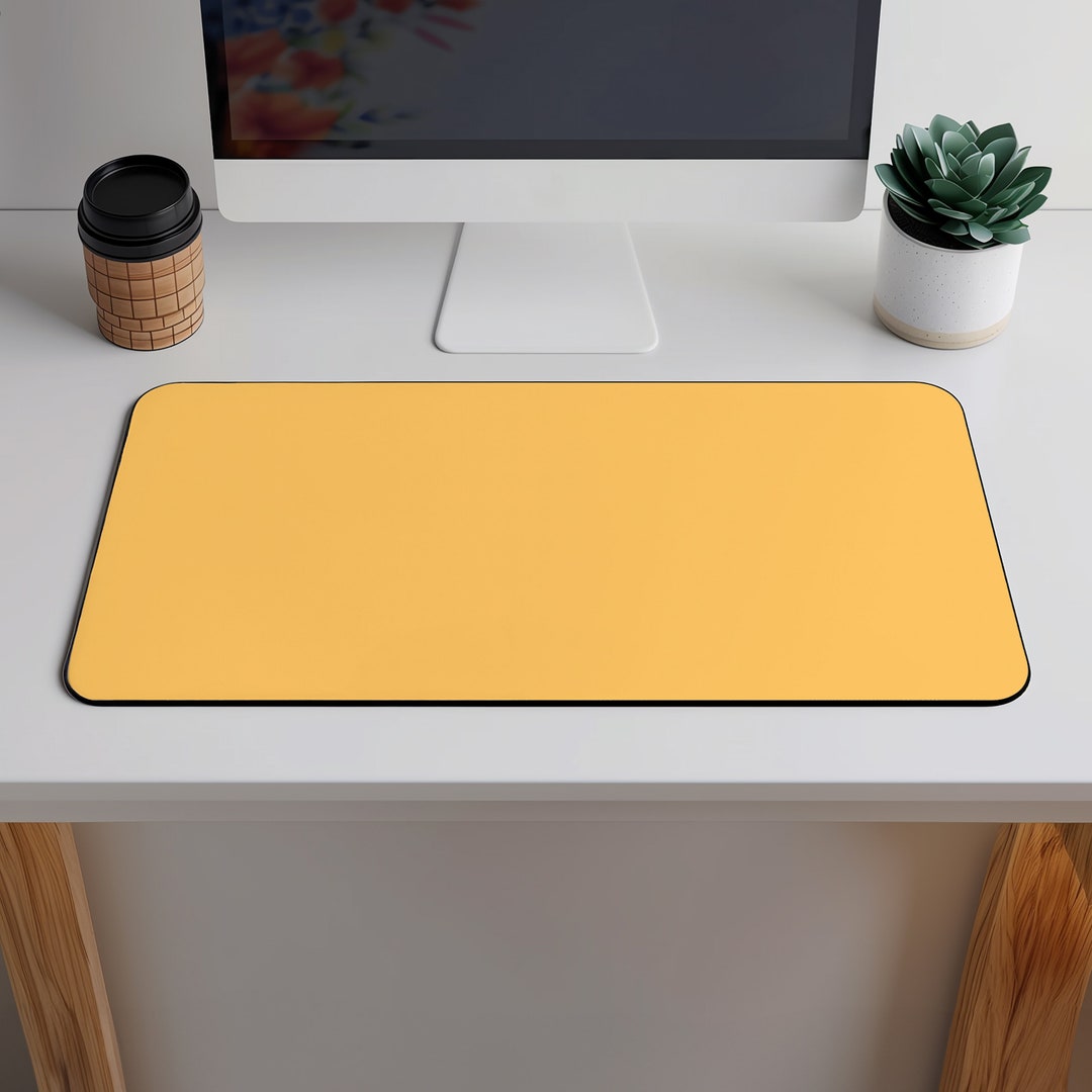 Dreamy Orange Desk Mat Minimalist Desk Mat, Cute Orange Mouse Pad ...