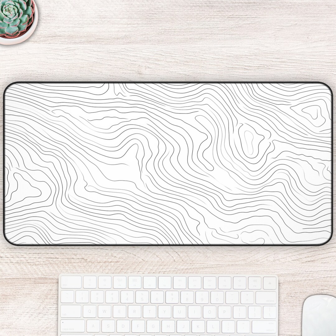 Minimalist Topographic Waves Desk Mat Topographic Desk Mat, Minimalist ...