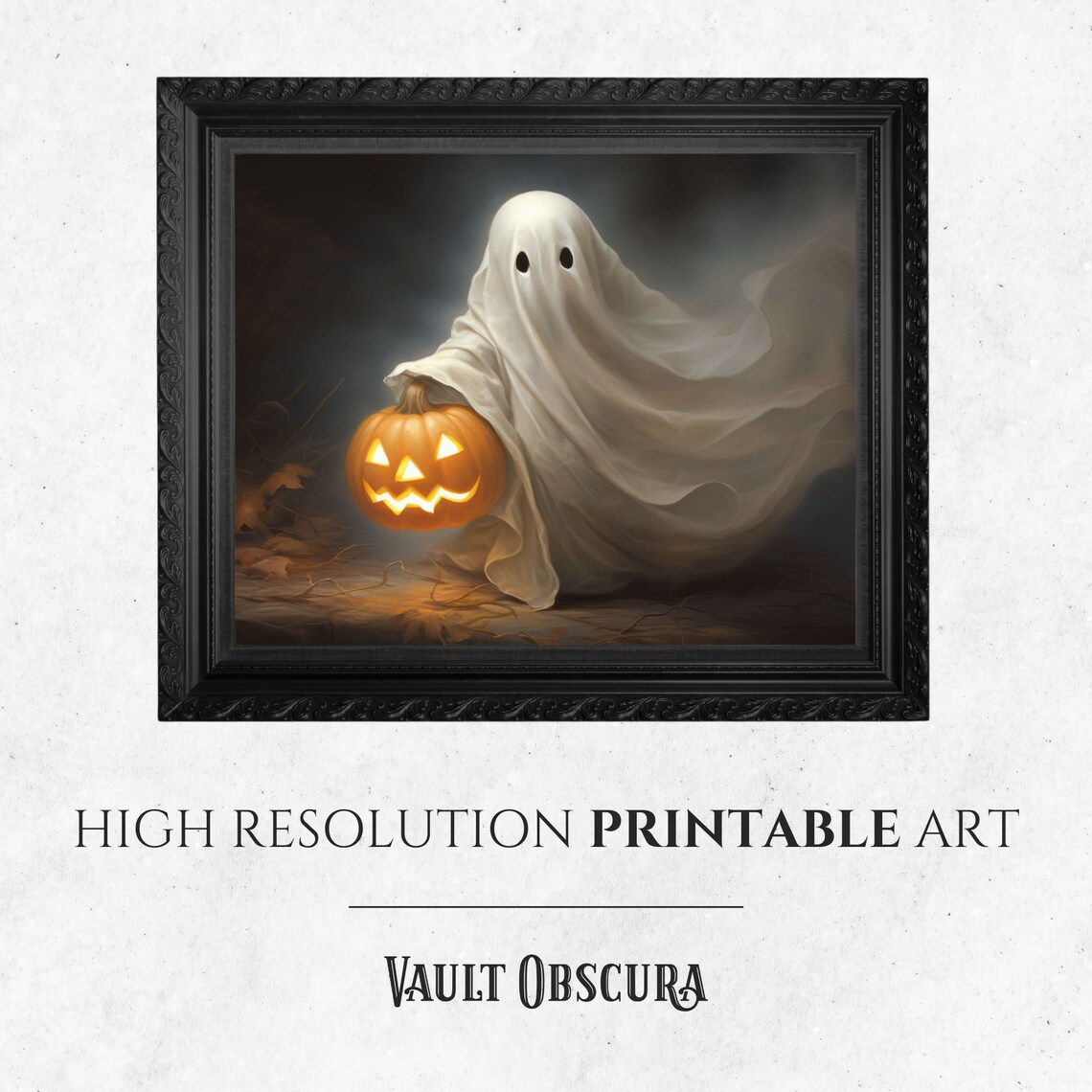 PRINTABLE Halloween Art Cute Ghost Vintage Spooky Artwork Ghosty ...