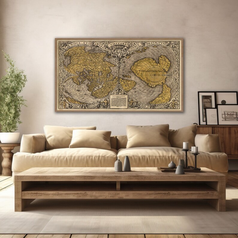 Antique World Map Digital Art: 1531 Historical Cartography (digital ...