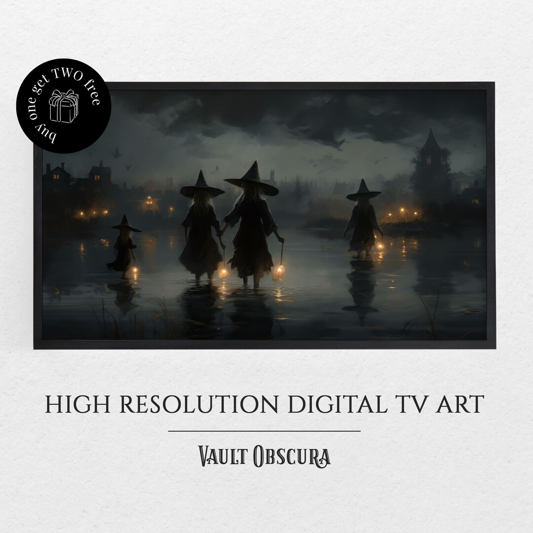 Torchlit Witches Frame TV Art: Dark Autumn Night (digital Download) - Etsy