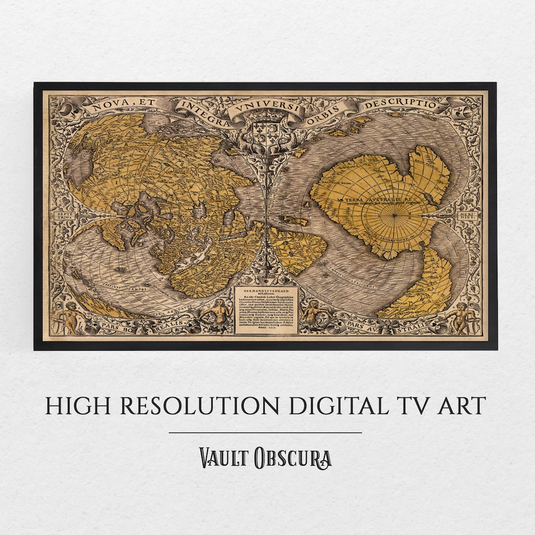 Antique World Map Digital Art: 1531 Historical Cartography (digital ...