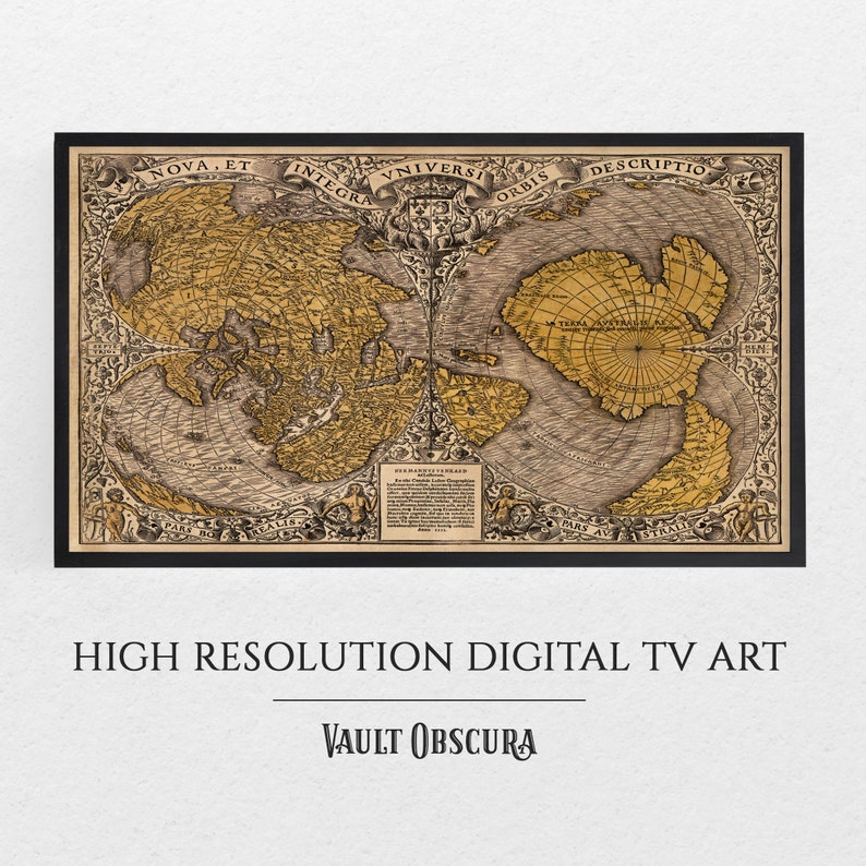 Antique World Map Digital Art: 1531 Historical Cartography (digital ...