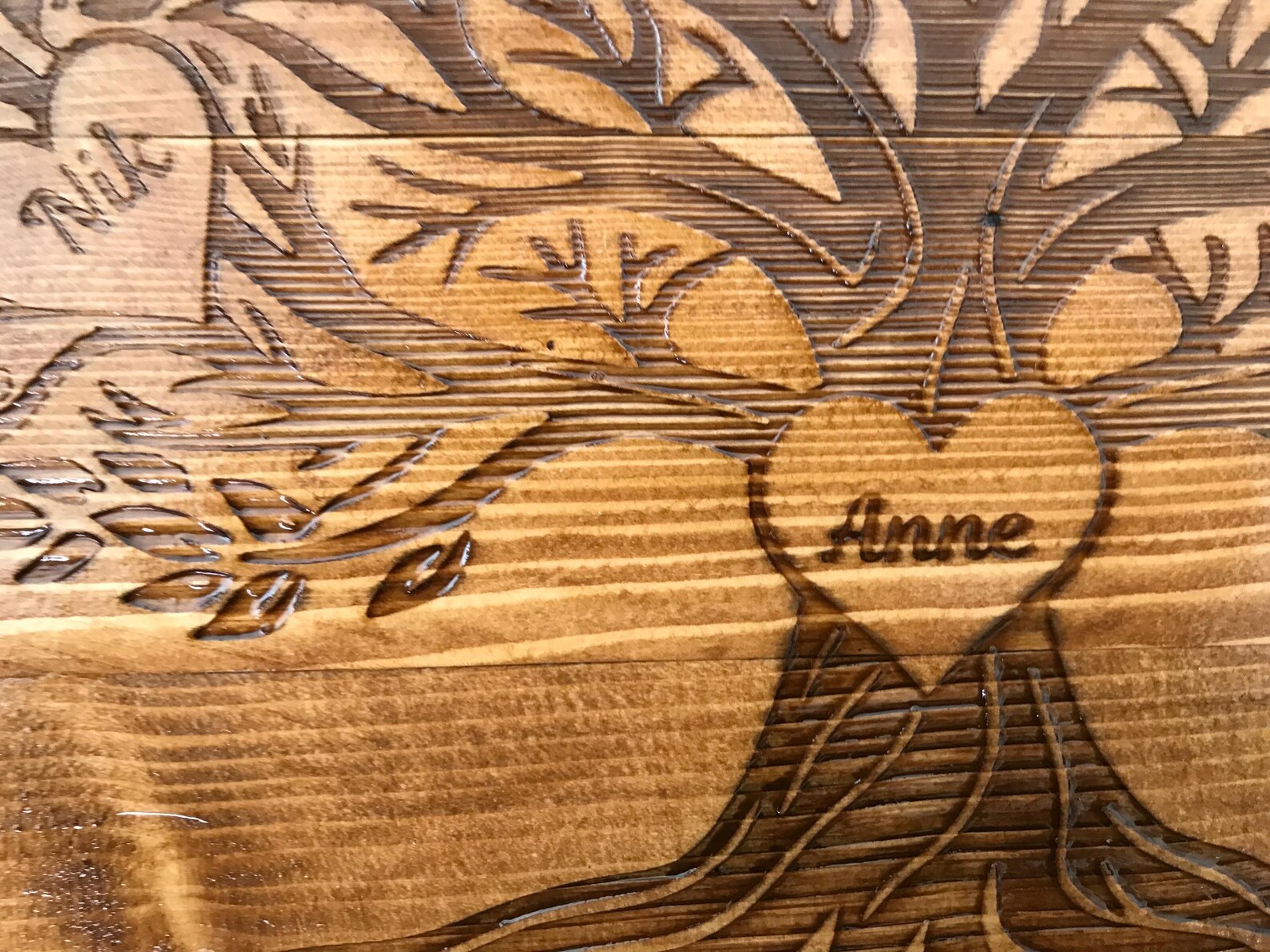 Stunning Personalised Family Tree Engraving on Solid Pine. Ideal Gift ...