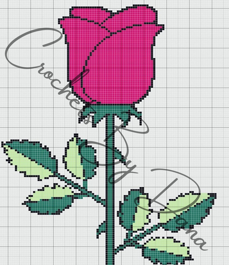 Rose Single Crochet Pattern - Etsy