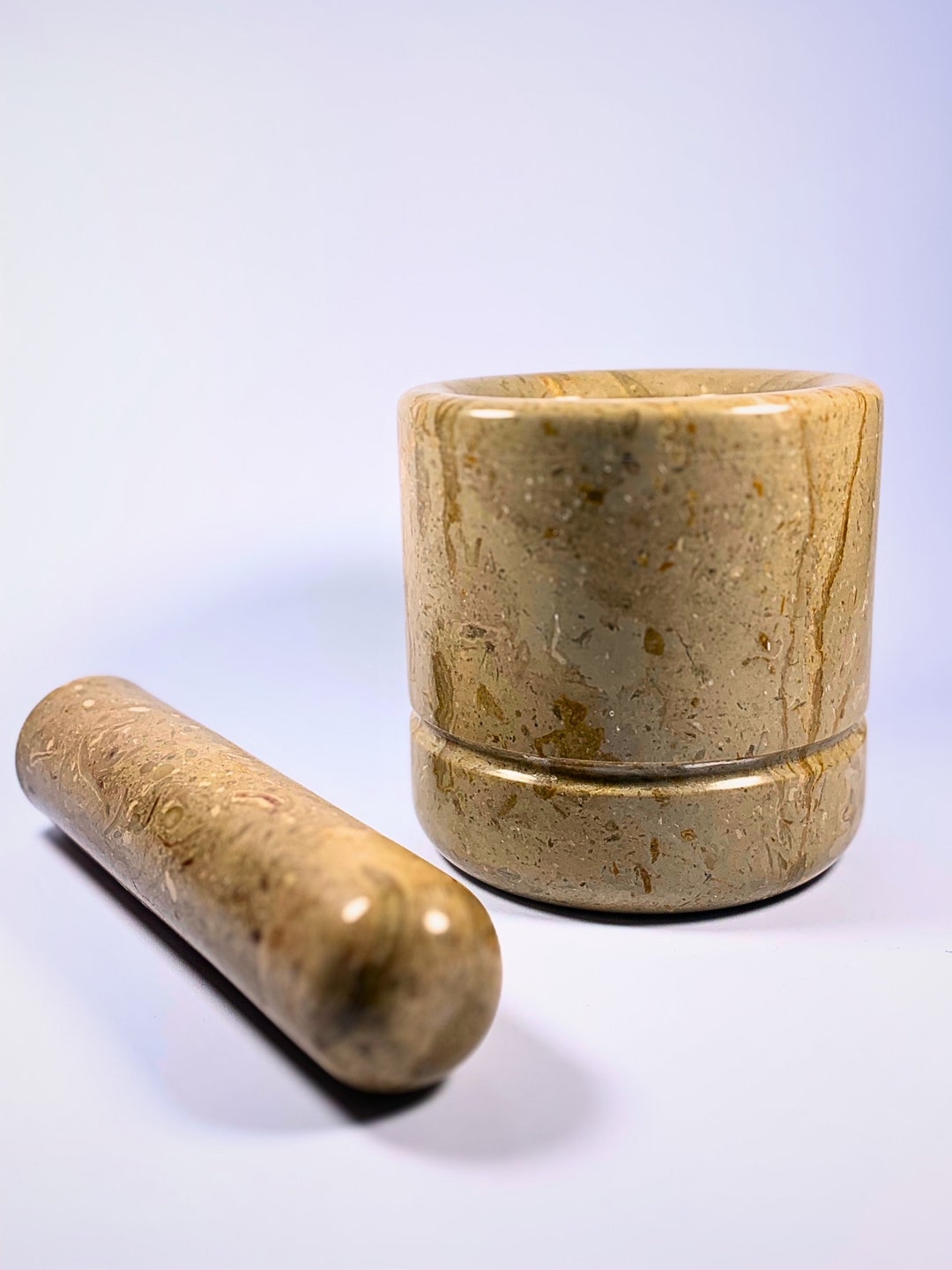 Premium Marble Pestle and Mortar Set Durable Stone Kitchen Grinding ...