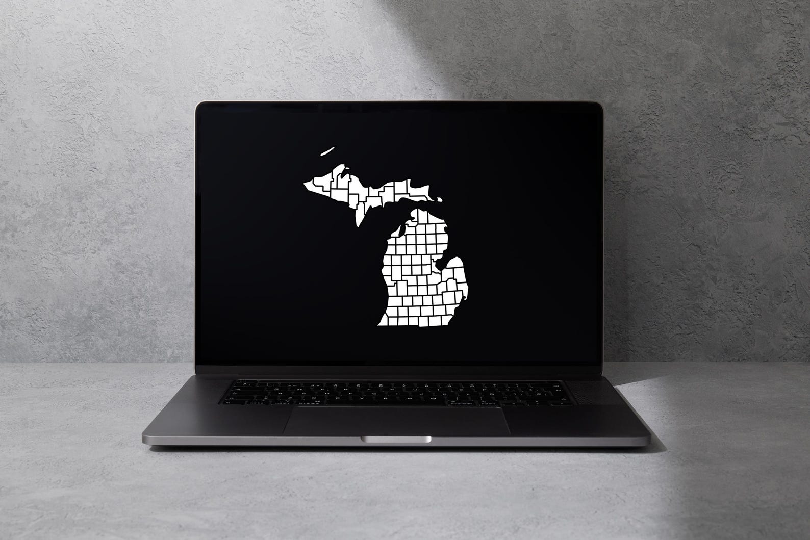 Michigan State Map With County Borders Print, Michigan State Map Wall ...