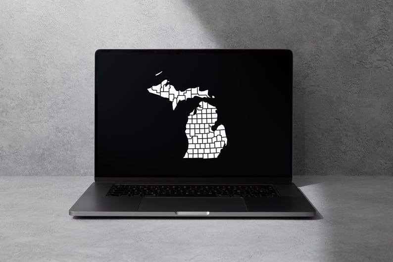 Michigan State Map With County Borders Print, Michigan State Map Wall ...