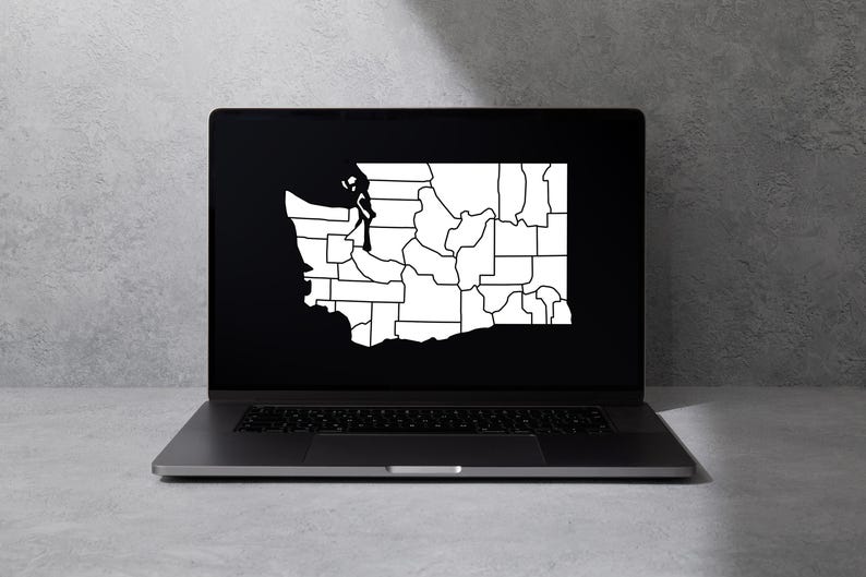 Washington State Map With County Borders Print, Washington State Map ...