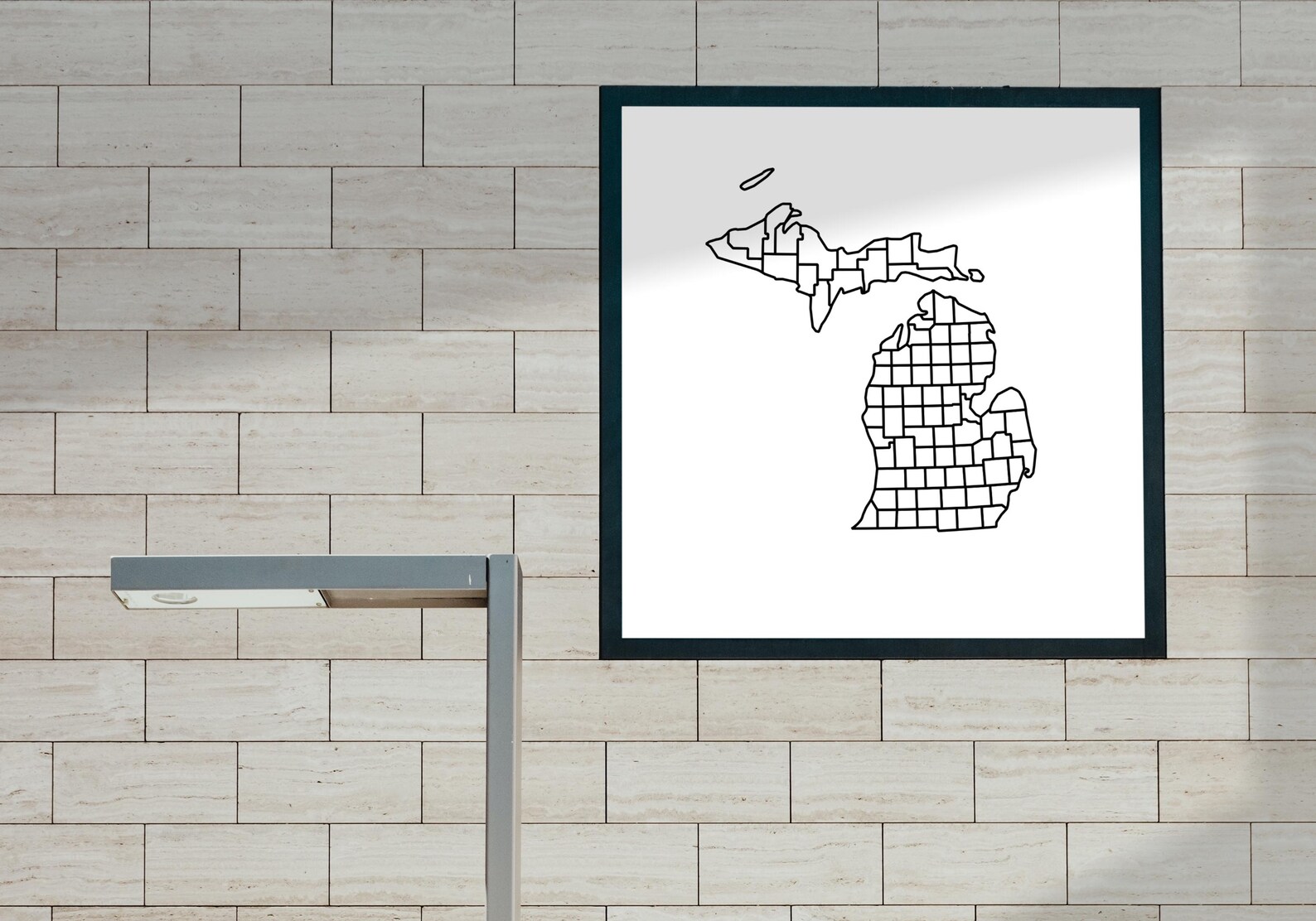 Michigan State Map With County Borders Print, Michigan State Map Wall ...