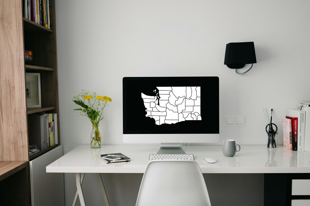 Washington State Map With County Borders Print, Washington State Map ...