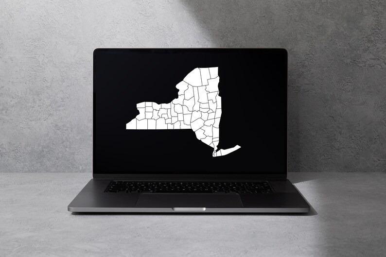 New York State Map With County Borders Print, New York State Map Wall ...