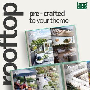 ROOFTOP TERRACE Garden Design Photoshop Template Plan: Landscape ...