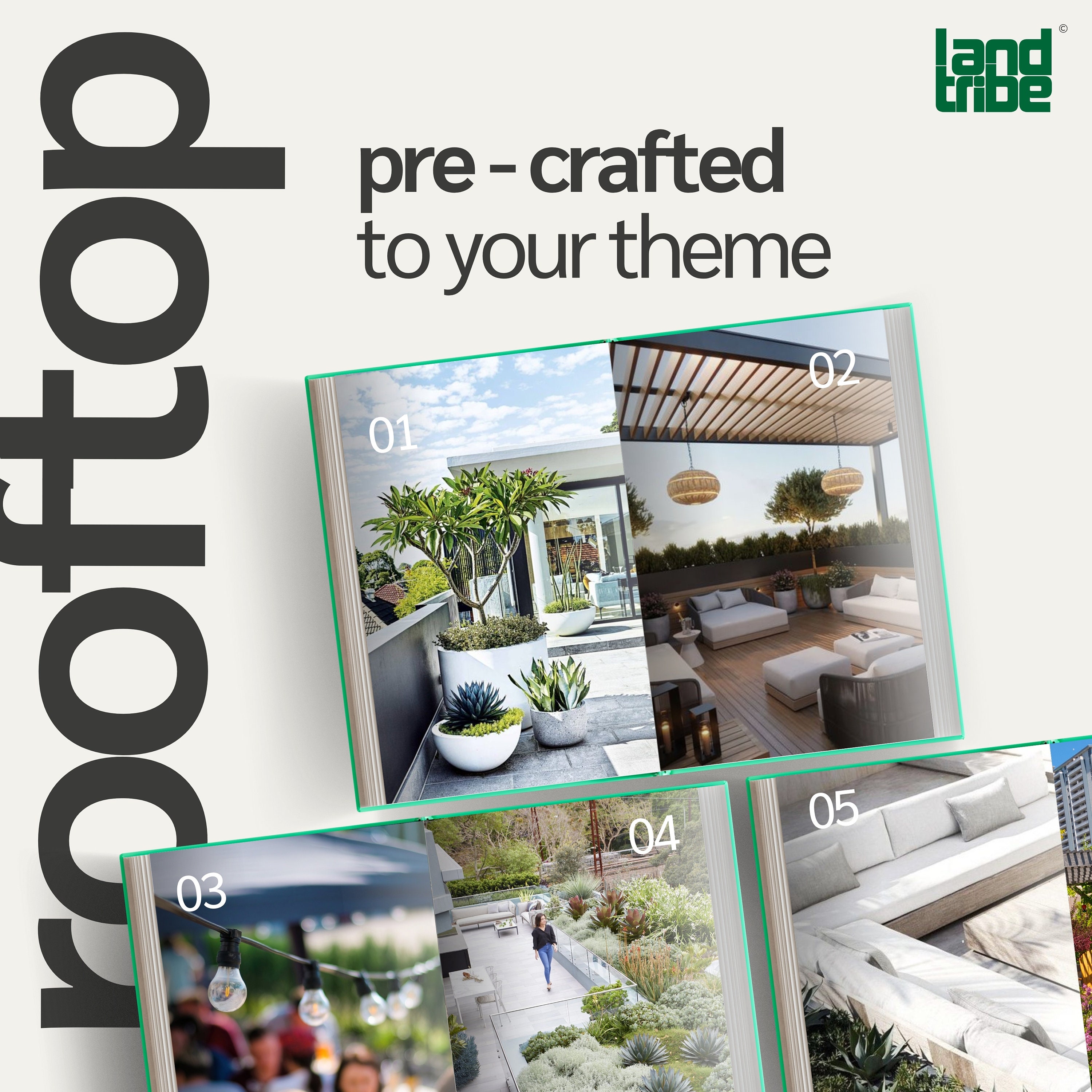 ROOFTOP TERRACE Garden Design Photoshop Template Plan: Landscape ...