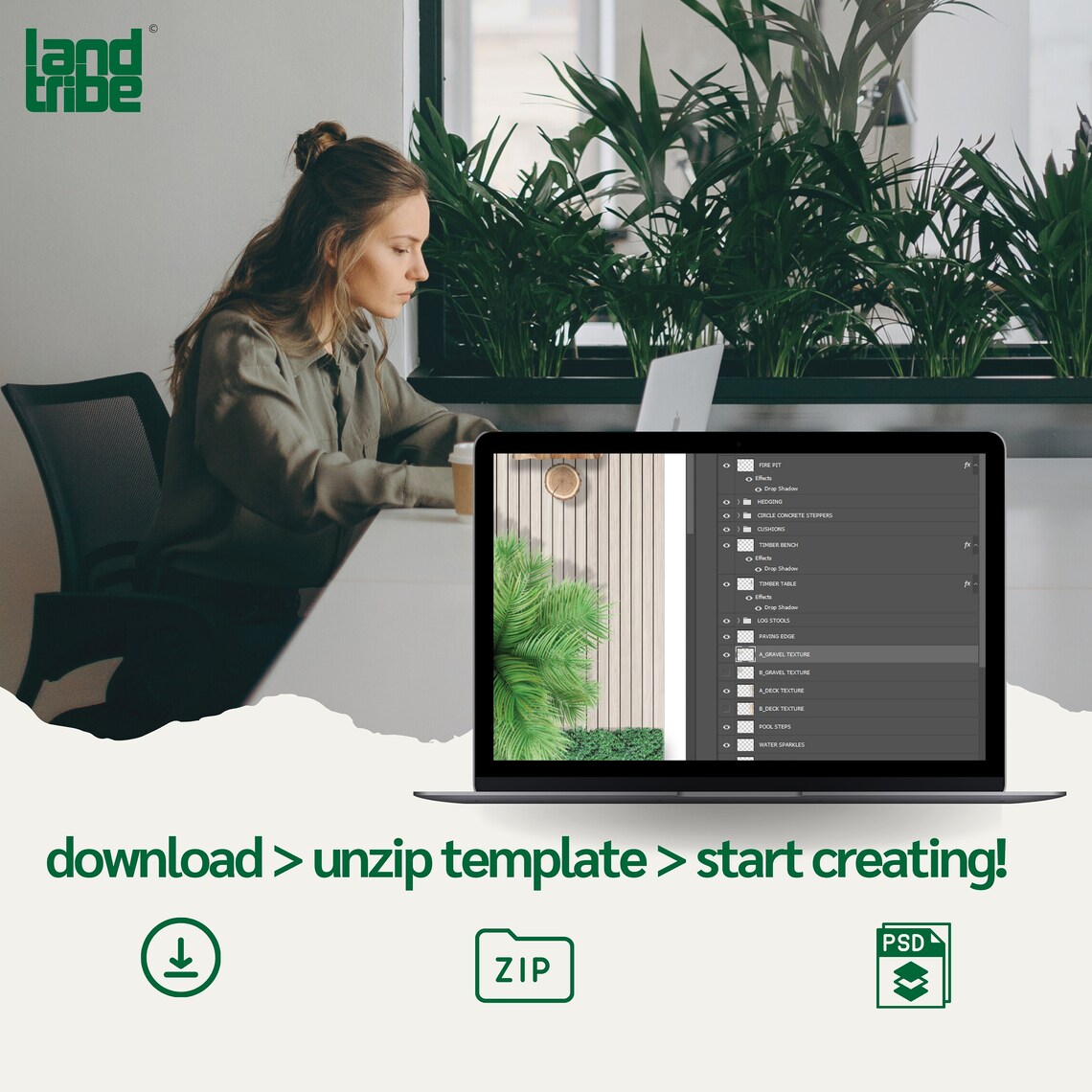 ISLAMIC Garden Design Photoshop Template Plan: Landscape Architecture ...