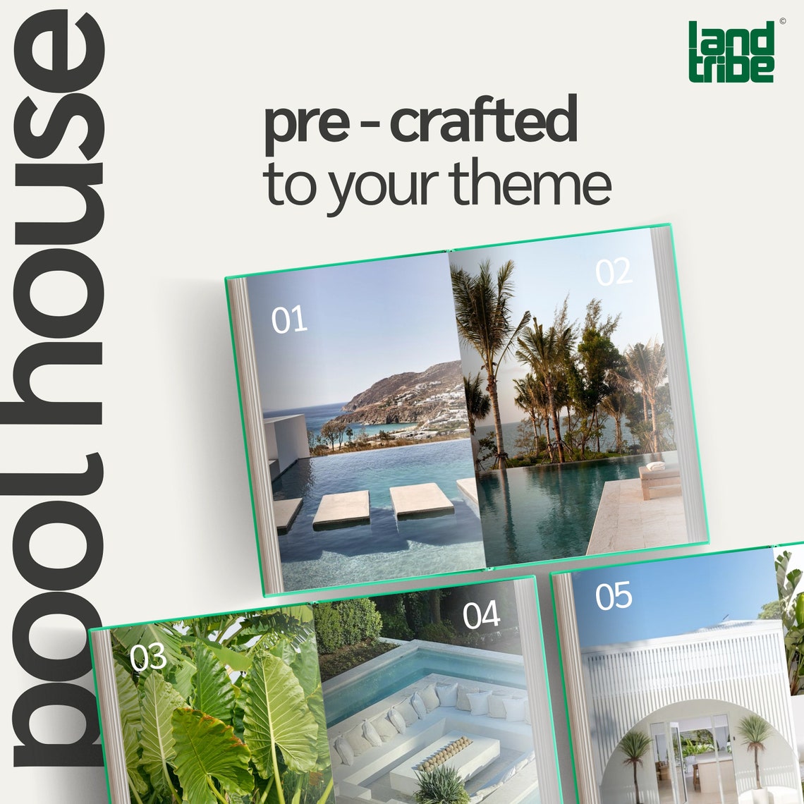 POOL HOUSE Garden Design Photoshop Template Plan: Landscape ...