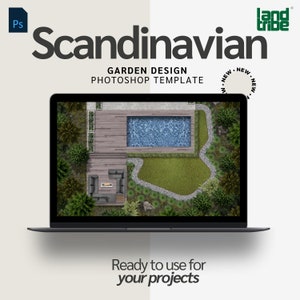 SCANDINAVIAN MODERN Garden Design Photoshop Template Plan: Landscape ...