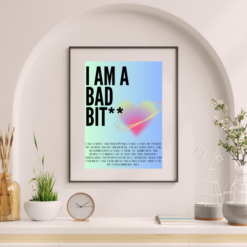 I Am A Baddie - Positive Affirmations & Manifestation - Aura Poster ...