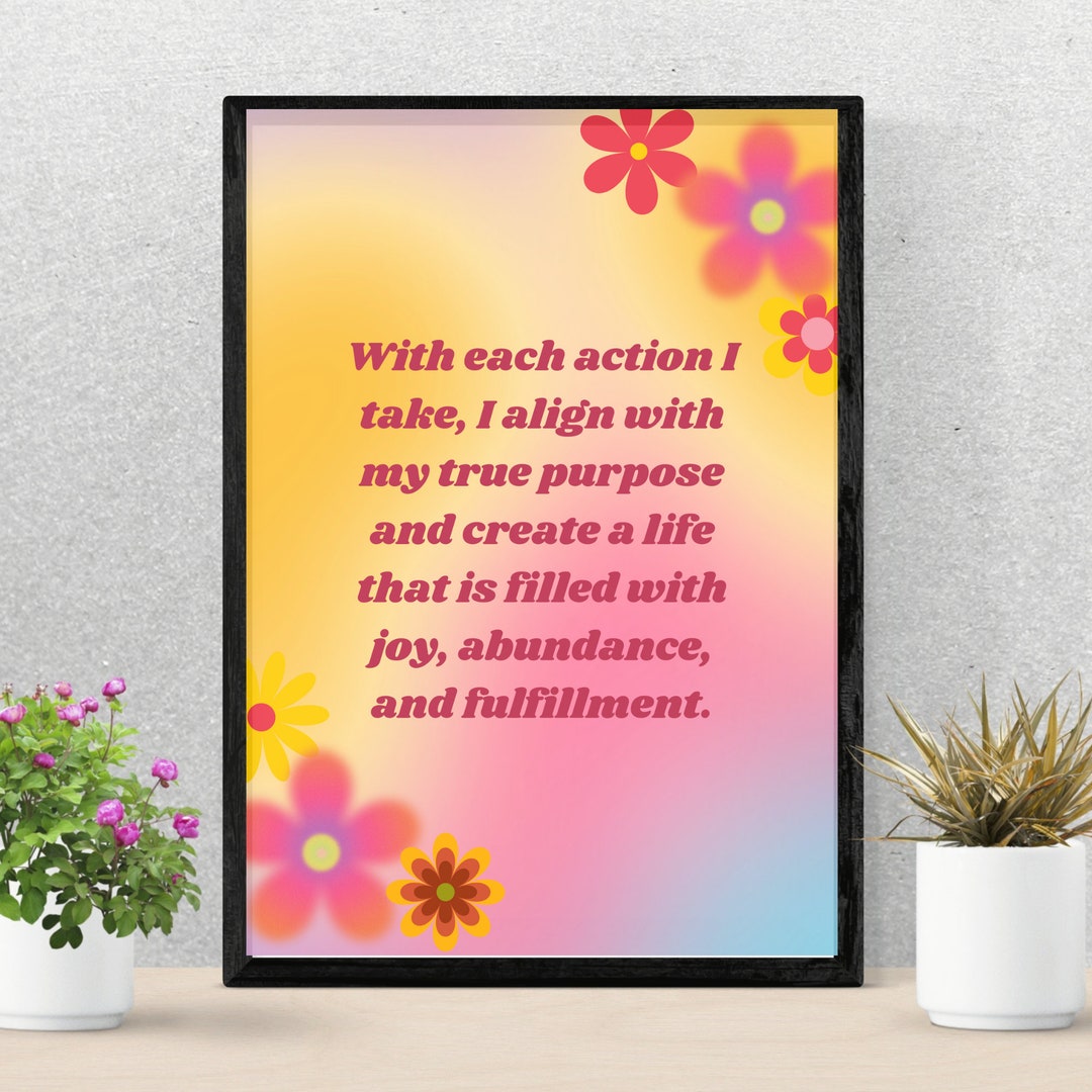 Affirmation & Manifestation Wall Art - Aura Poster, Gradient Wall Art ...