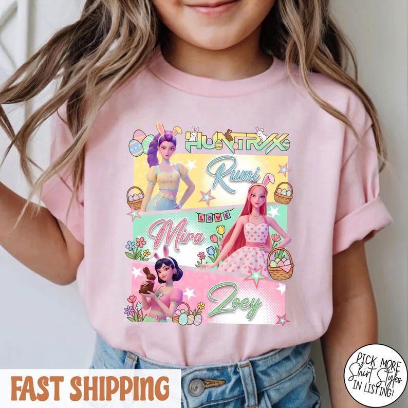 Easter Huntrix Shirt, Kpop Demon Hunters Easter Tee, Bunny Fantasy ...