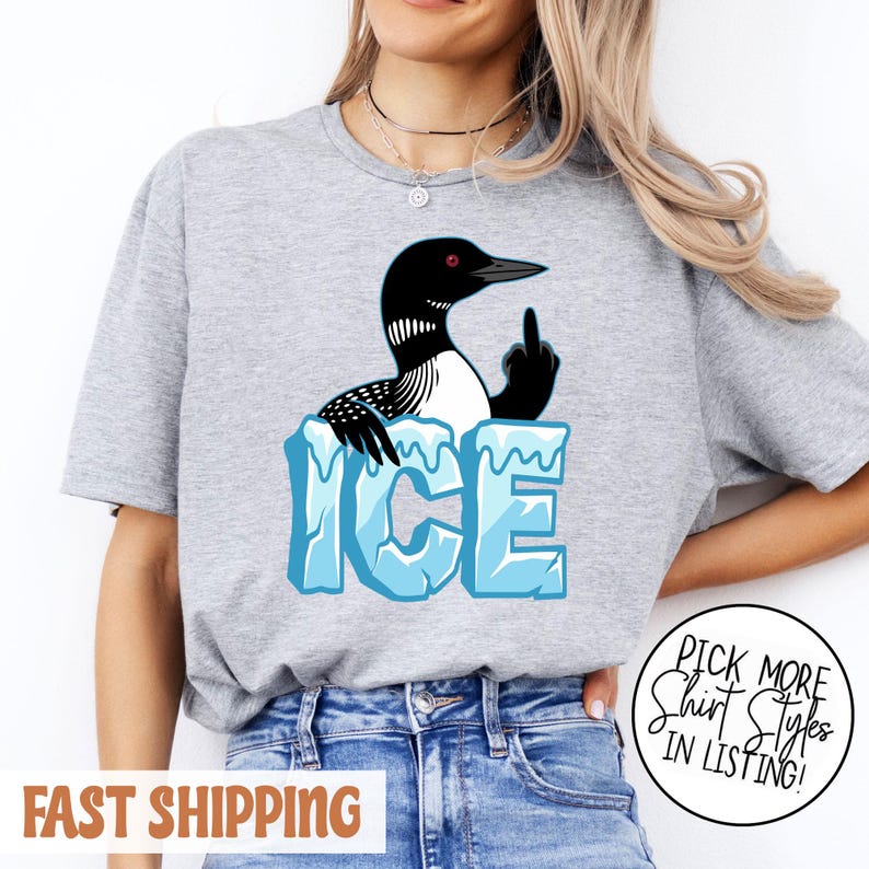Common Loon Fuck Ice Anti Trump T-shirt, MN State Bird Loon Resistance ...